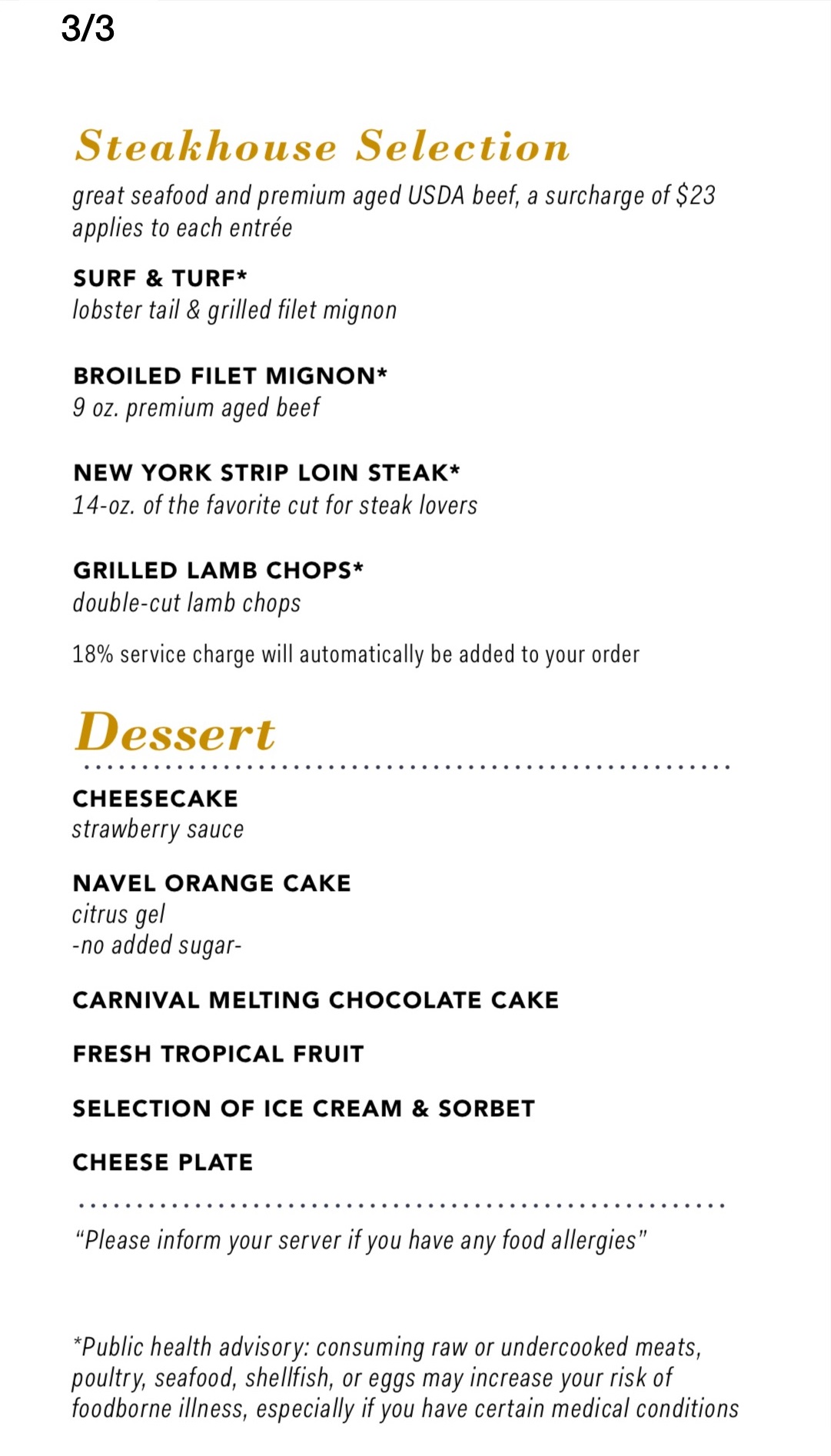 Carnival Jubilee Main Dining Room Menus (2023-2024) › This Cruise Life