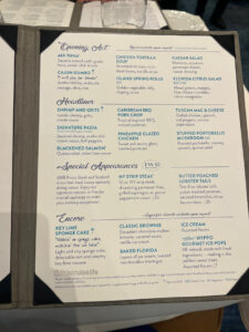 Margaritaville At Sea Paradise Menus (2024) | Fins Main Dining Room ...
