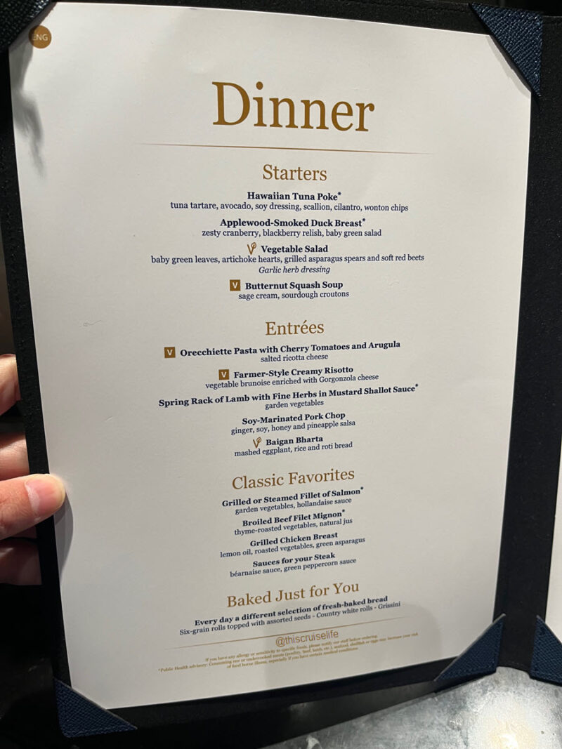 MSC Yacht Club Menus (2024) | Top Sail Lounge Nights 4, 5, and 6 › This ...