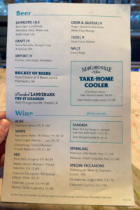 Margaritaville at Sea Paradise Bar Menus › This Cruise Life